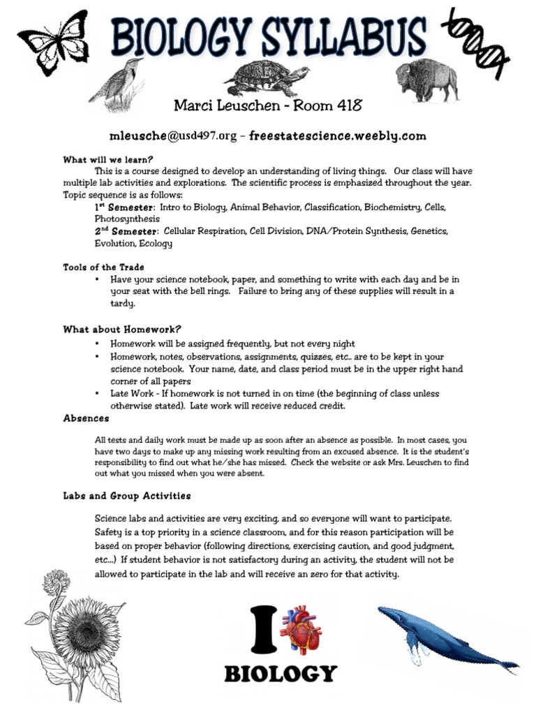 Biology Syllabus Updated | PDF | Biology | Life Sciences