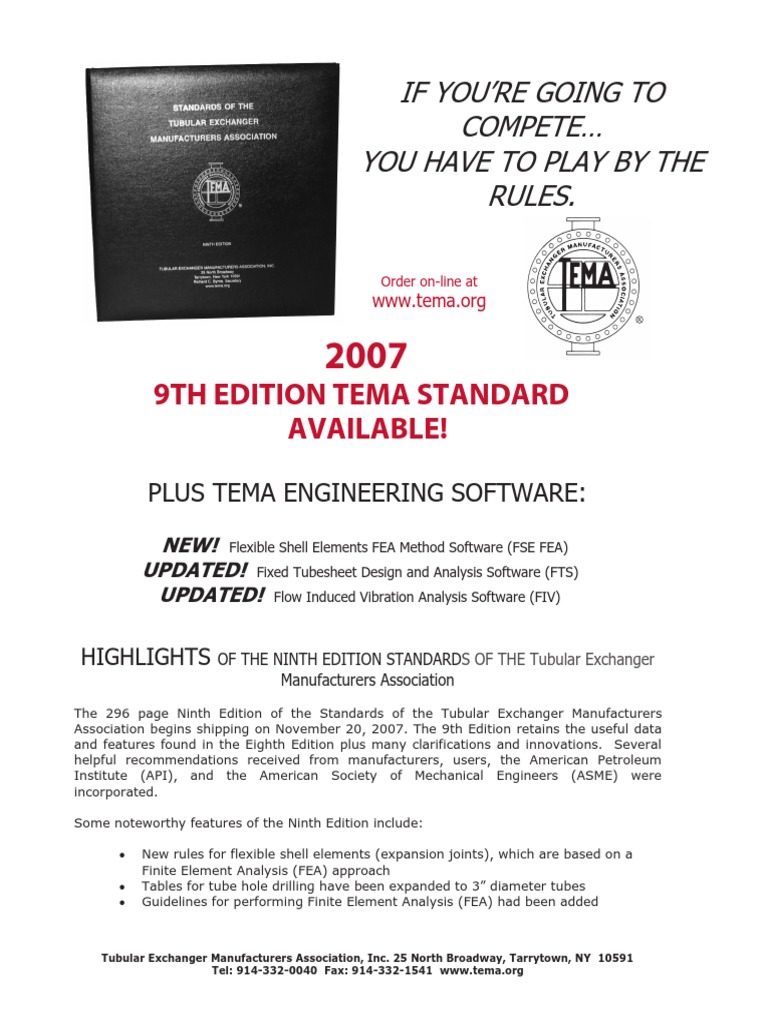 9th Edition TEMA Standards - 1 | PDF | Finite Element Method | Stress ...