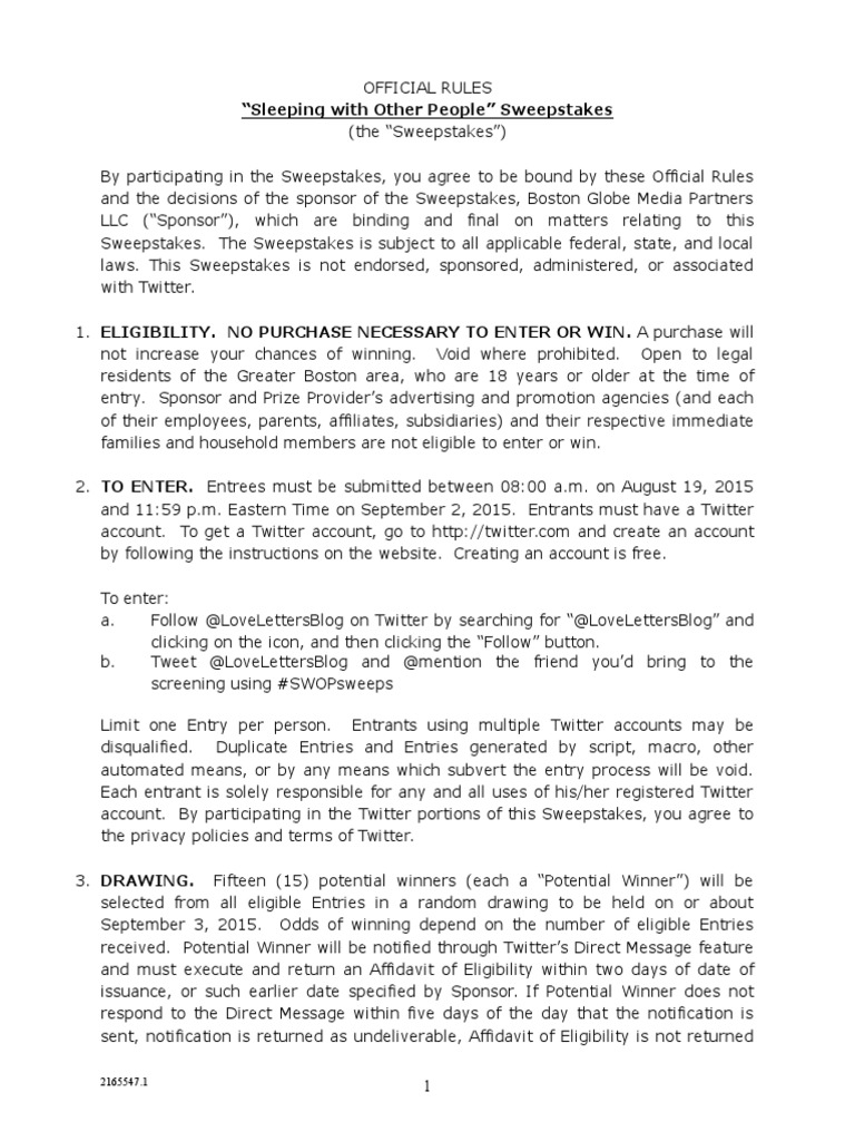 SWOP Sweeps Rules | PDF | Internet Service Provider | Damages