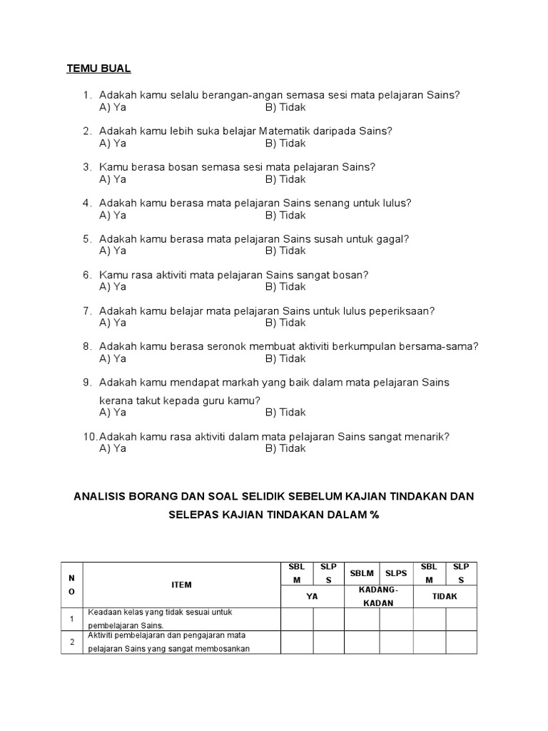Contoh Soalan Temubual | PDF