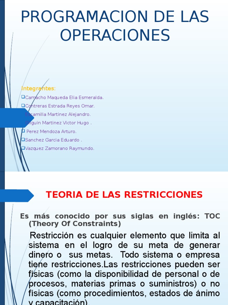 Teoria de Las Restricciones | PDF | Planificación | Calidad (comercial)