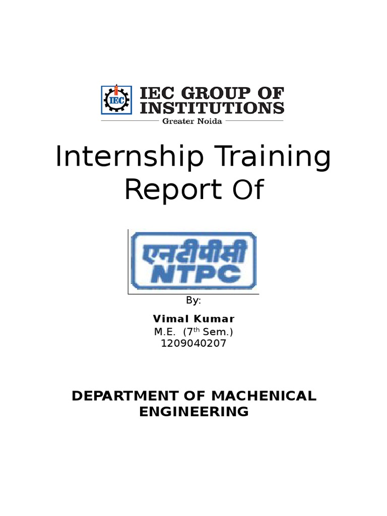 An Overview of Internship Training and Key Departments at a Thermal ...
