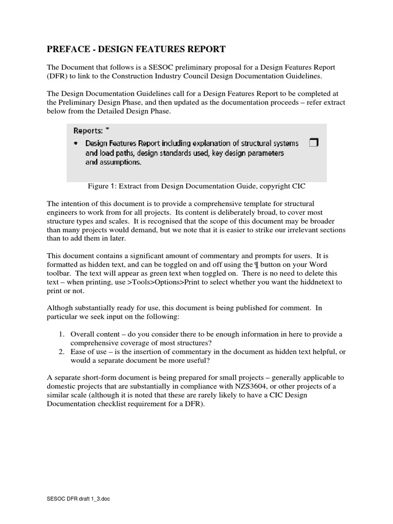 Sesoc Design Features Report | PDF | Precast Concrete | Structural Steel