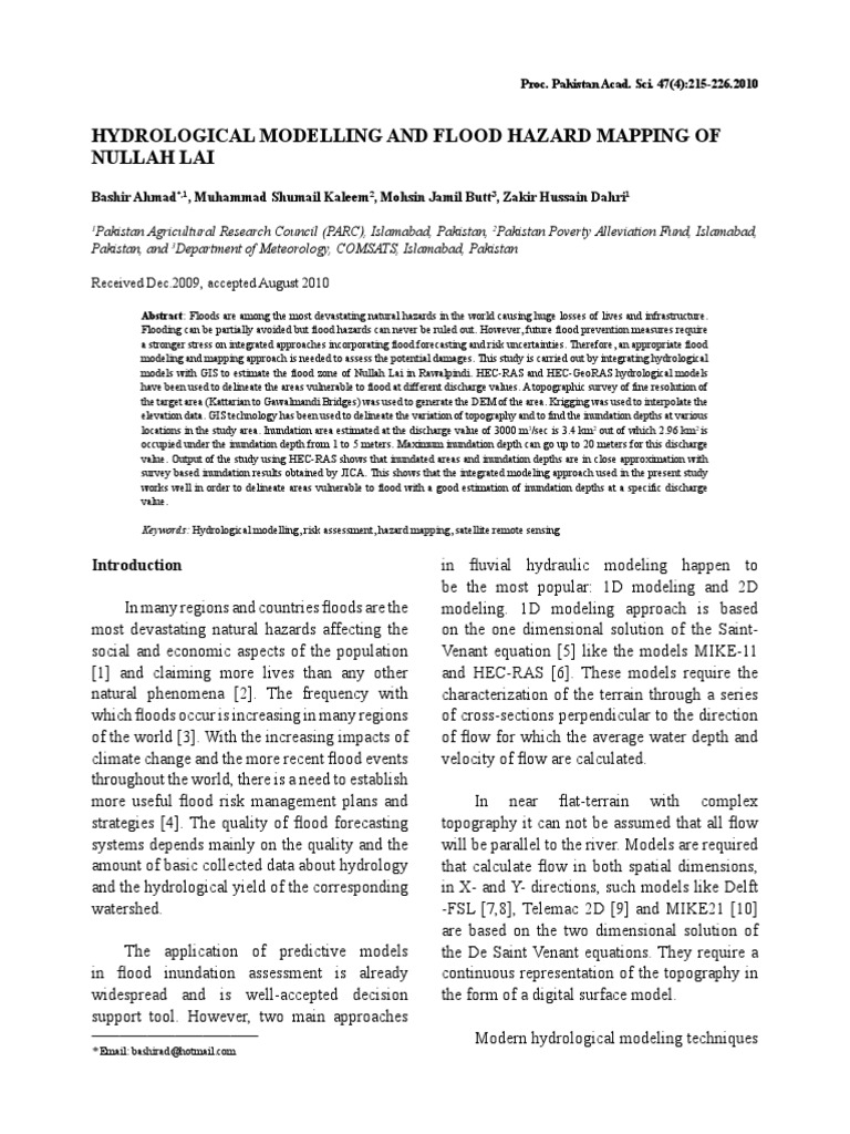 Flood Hazard Mapping of Nullah Lai | PDF | Flood | Geographic ...