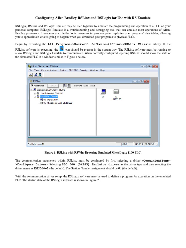 Configuring Allen Bradley RSLinx and RSLogix For Use With RS Emulate ...