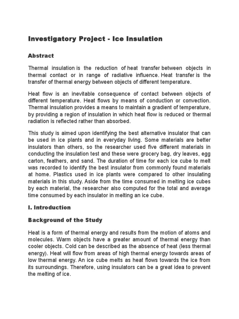 Ice Insulation | PDF | Heat Transfer | Thermal Insulation