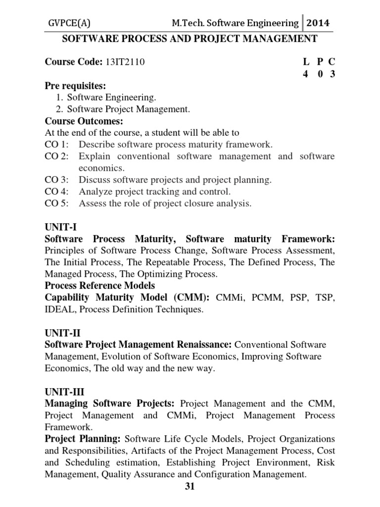 Syllabus SPPM | PDF | Project Management | Software Development
