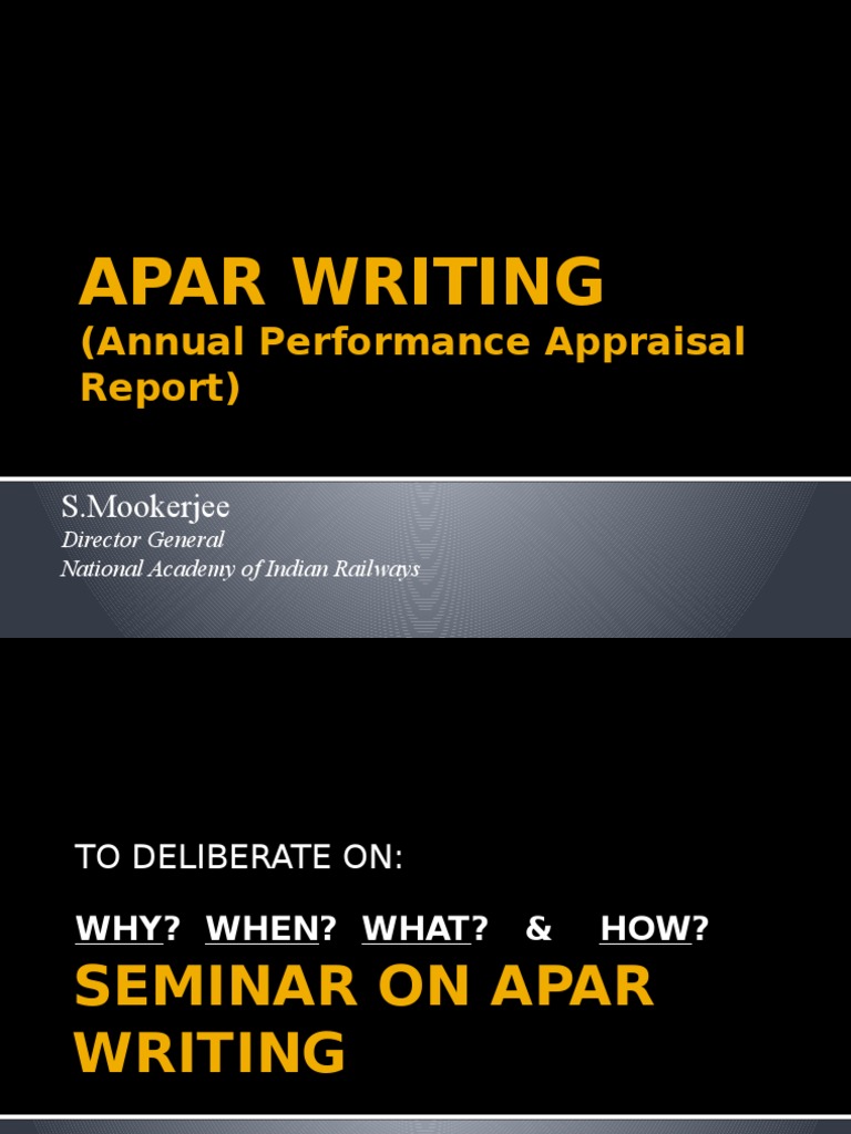 Apar Writing by S Mookerjee Dg-Nair | PDF | Performance Appraisal | Justice