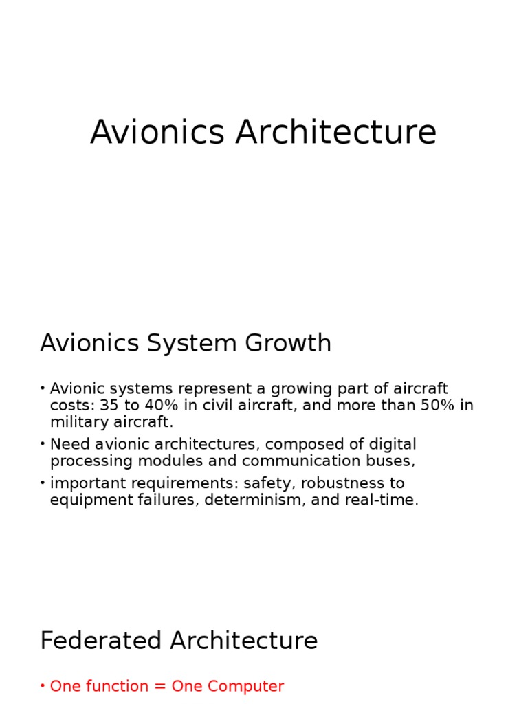 Avionics Architecture Powerpoint | PDF | Avionics | Computer Networking