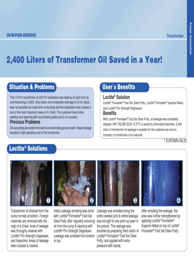 2,400 Liters of Transformer Oil Saved in A Year!: Situation & Problems ...