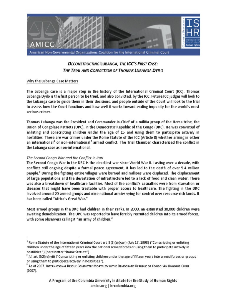Deconstructing Lubanga | PDF | International Criminal Court | Victimology