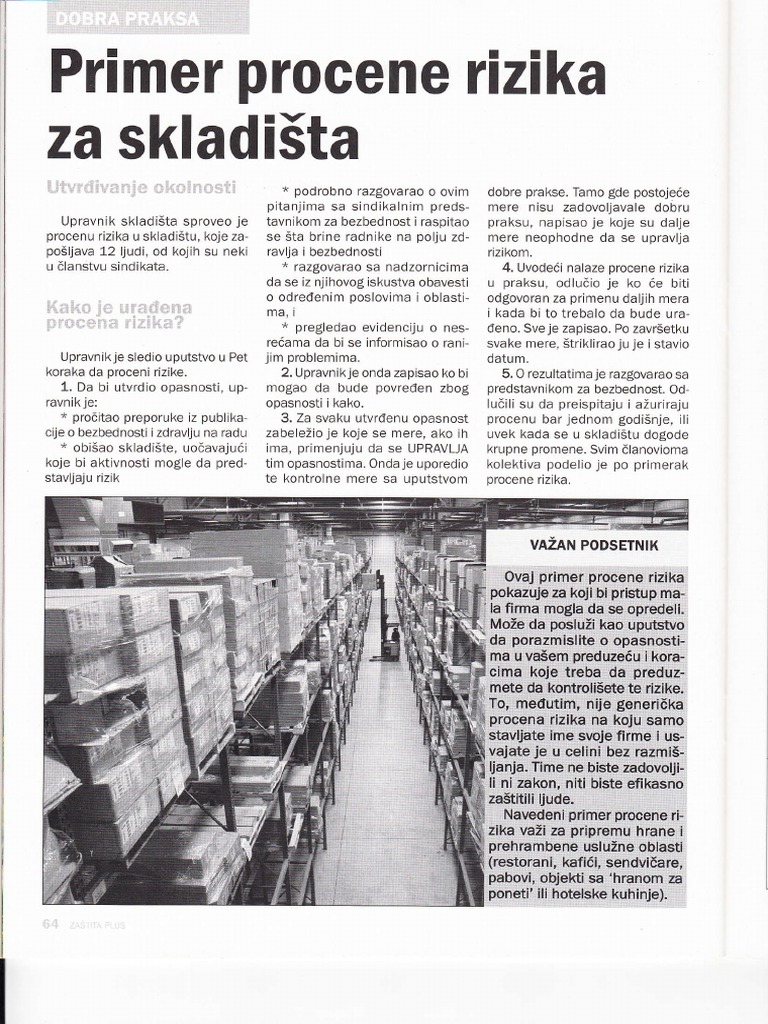 Primer Procene Rizika Za Skladista | PDF