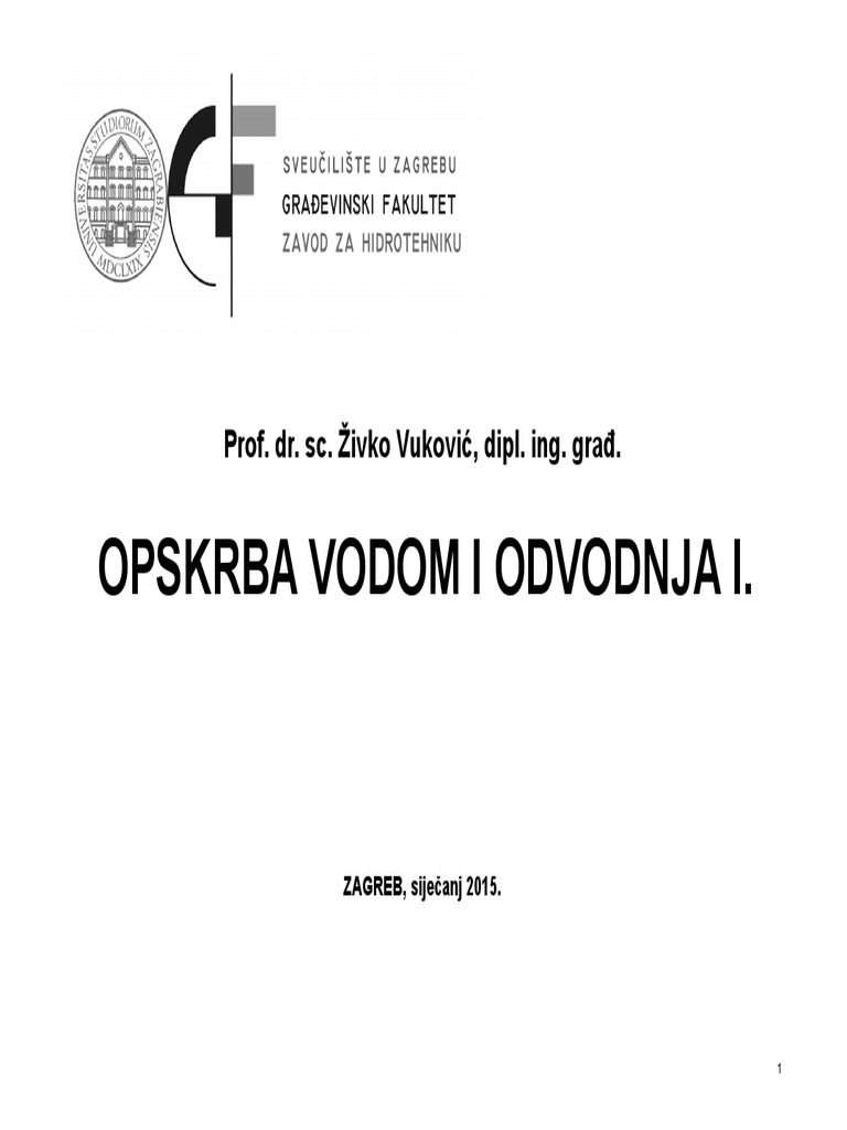 Predavanja Vodoopskrba I Odvodnja | PDF