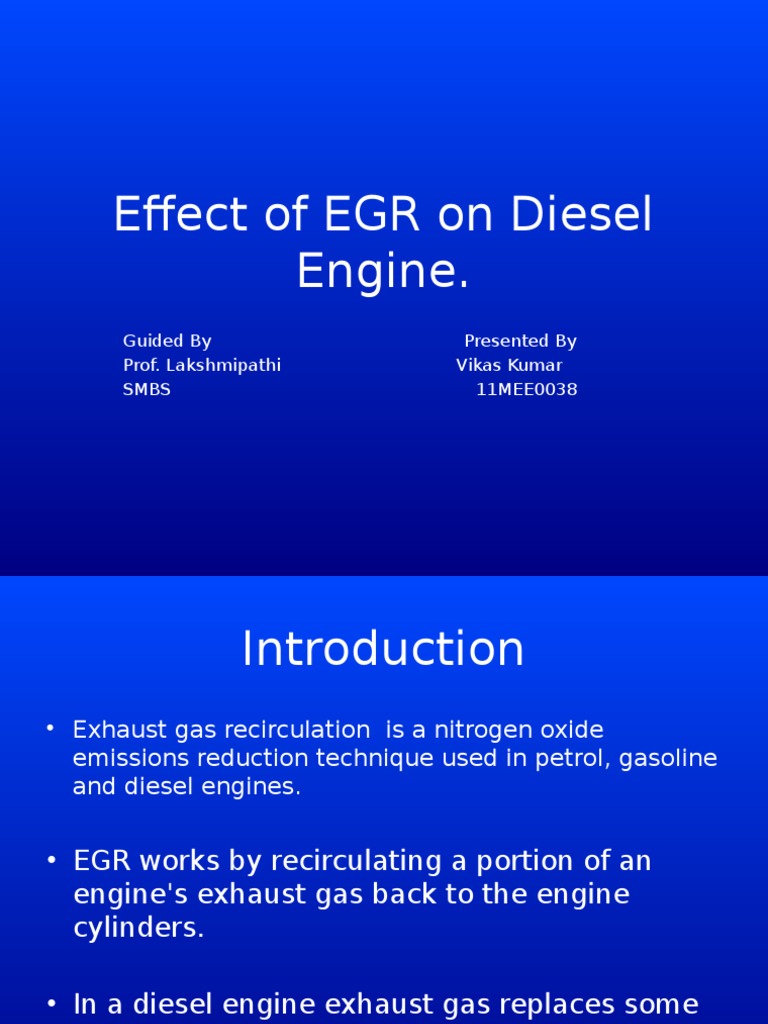 Impact of EGR on Diesel Engine NOx Emissions | PDF | N Ox | Internal ...