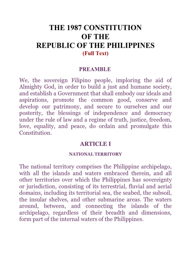 The 1987 Philippine Constitution Codal | PDF
