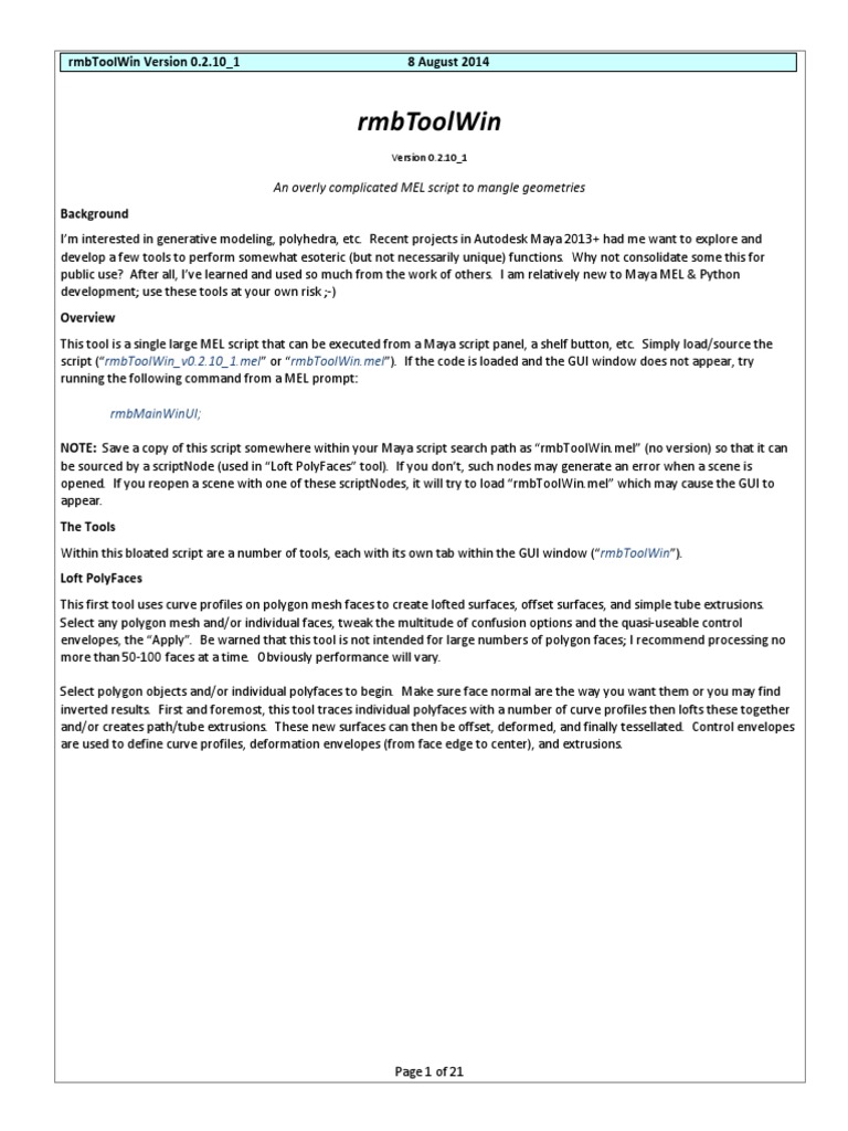 An Overly Complicated MEL Script to Mangle Geometries | PDF | Autodesk ...
