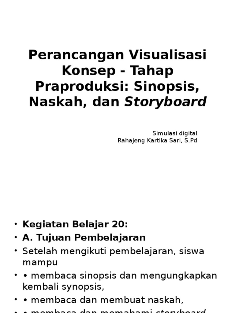 9 Perancangan Visualisasi Konsep Tahap Praproduksi2 | PDF