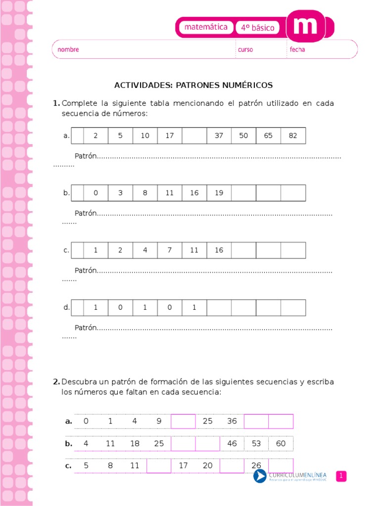 Patrones Numericos | PDF