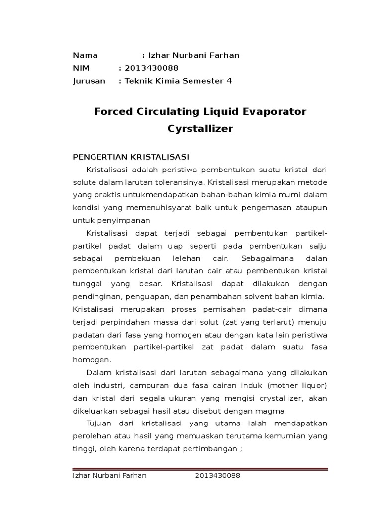 Makalah Alat Kristalisasi - Izhar | PDF