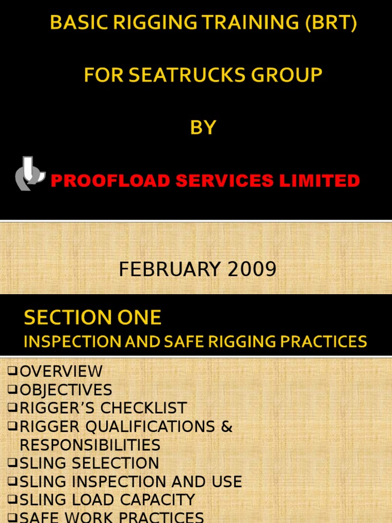 Basic Rigging Training (BRT) | PDF | Crane (Machine) | Elevator