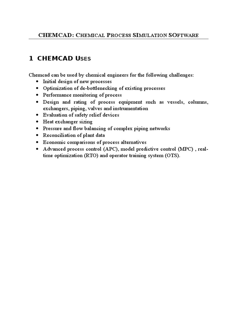 CHEMCAD: Chemical Process Solutions | PDF | Systems Science | Chemical ...