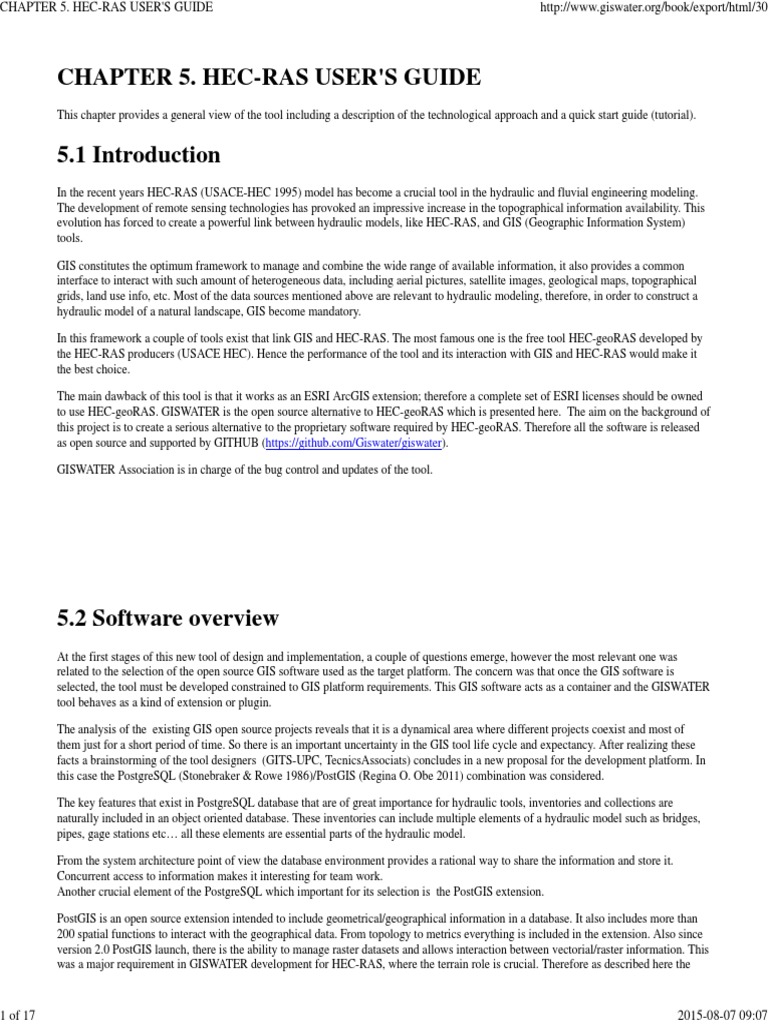 Chapter 5. Hec-Ras User's Guide | PDF | Geographic Information System ...
