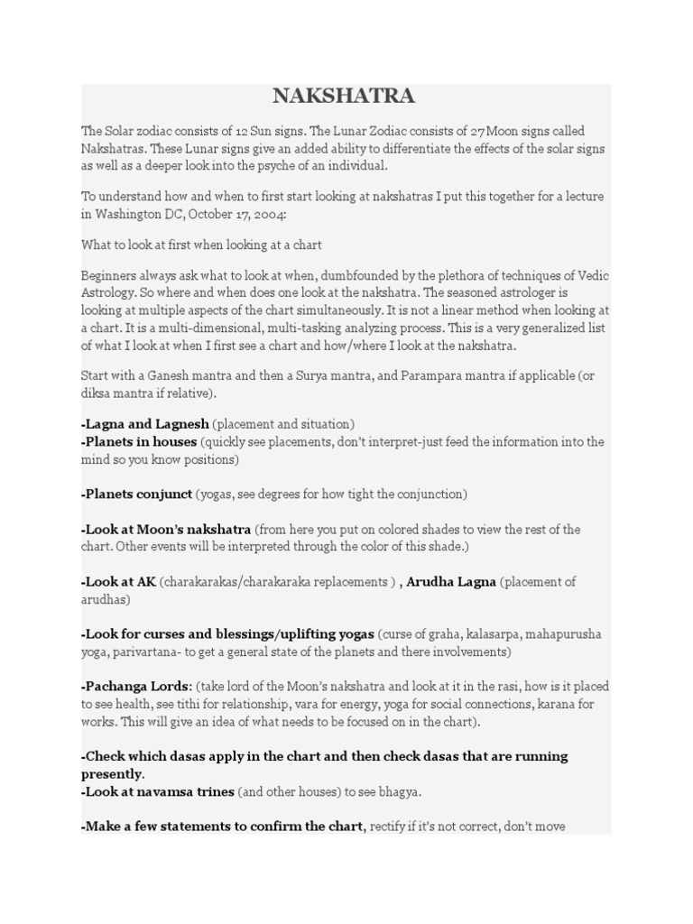 NAKSHATRA | PDF | Astrology | Esoteric Cosmology