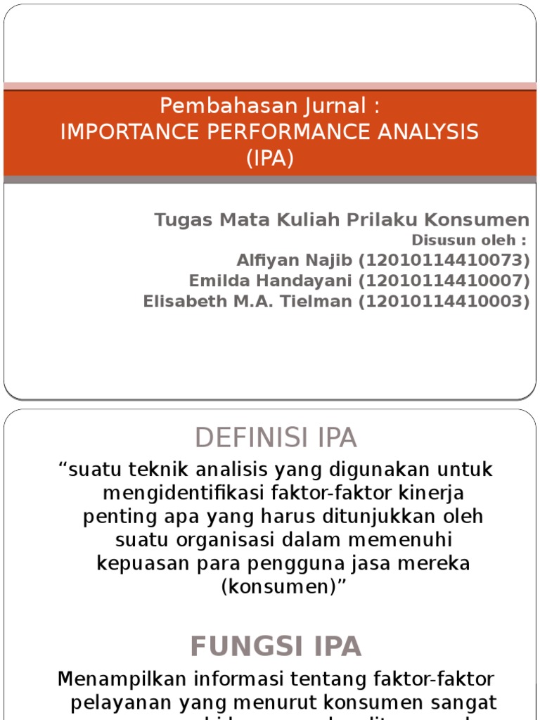Importance Performance Analisis Matriks | PDF