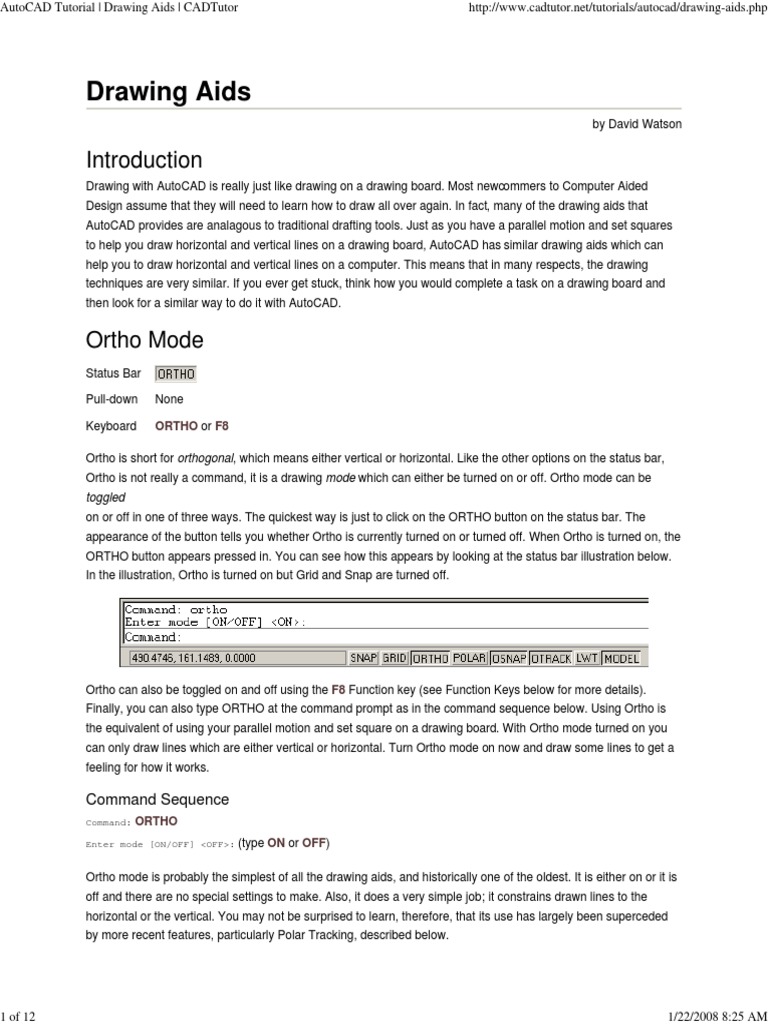 AutoCAD Tutorial - Drawing Aids - CADTutor | Download Free PDF ...