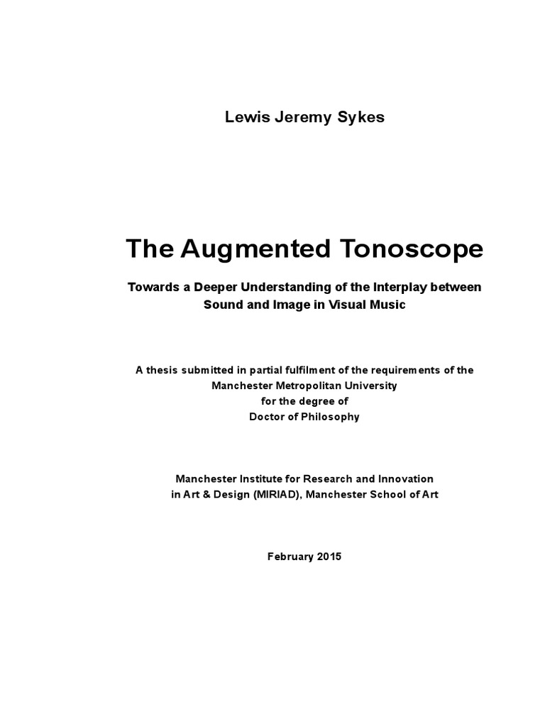 Lewis Sykes - The Augmented Tonoscope - Thesis (Single Pages) | PDF ...