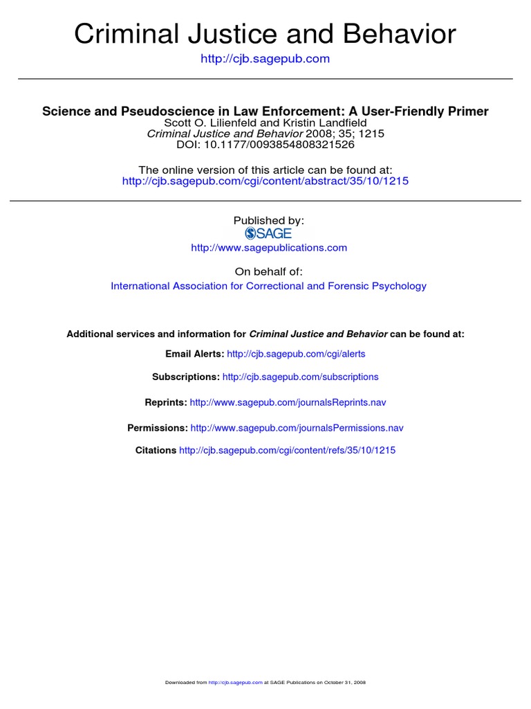 Science and Pseudoscience in Law Enforcement | PDF | Pseudoscience ...