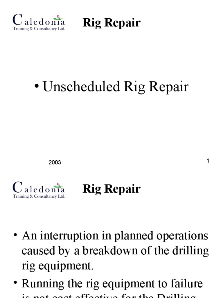 Rig Repair | Download Free PDF | Drilling Rig | Oil Well