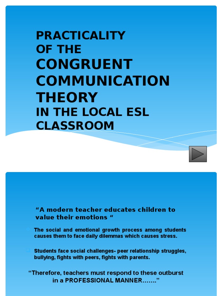 Practicality of The: Congruent Communication Theory | PDF | Nonverbal ...
