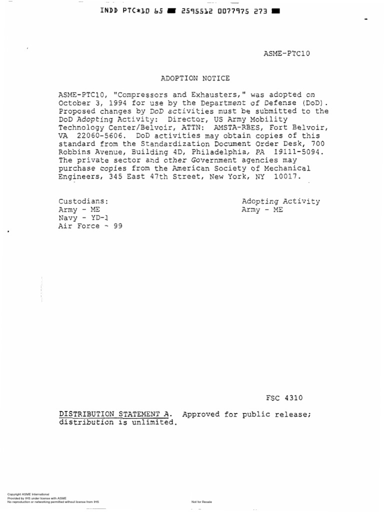 Asme PTC 10 (1997) | PDF | Gas Compressor | Temperature