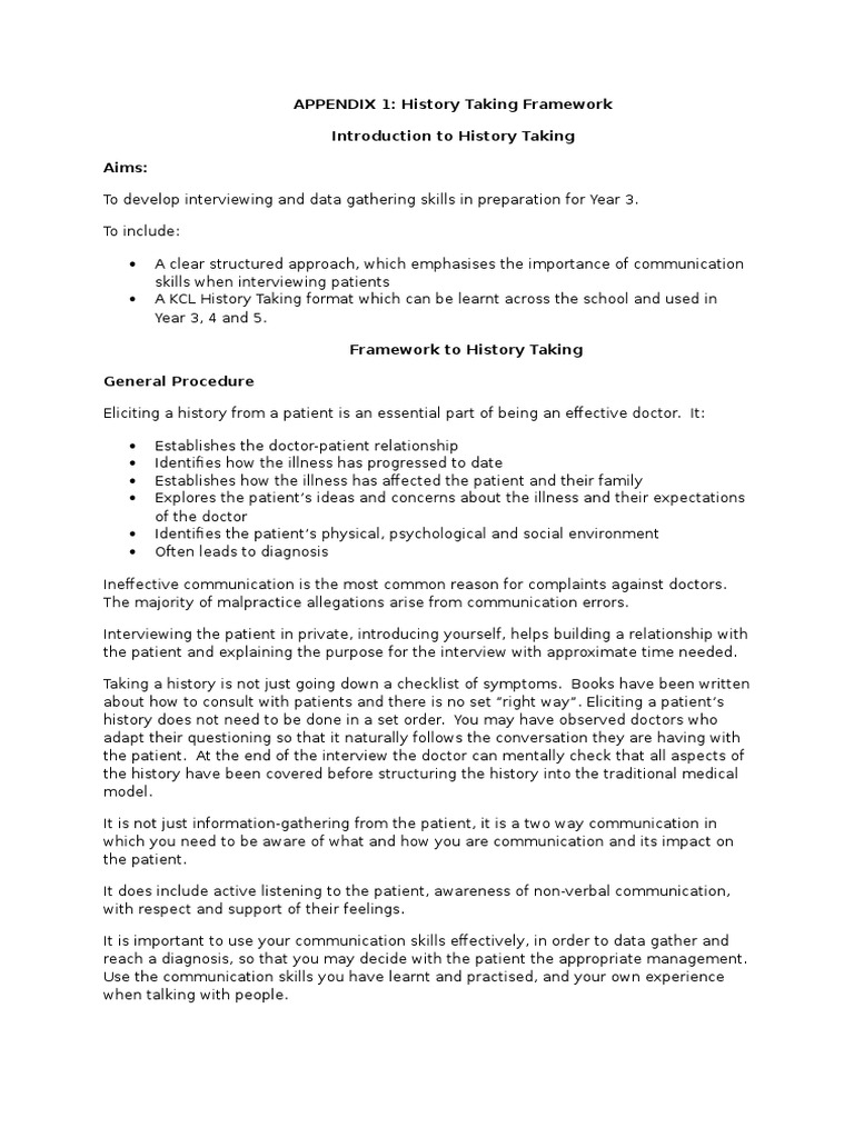 History Taking Notes | PDF | Pain | Angina Pectoris
