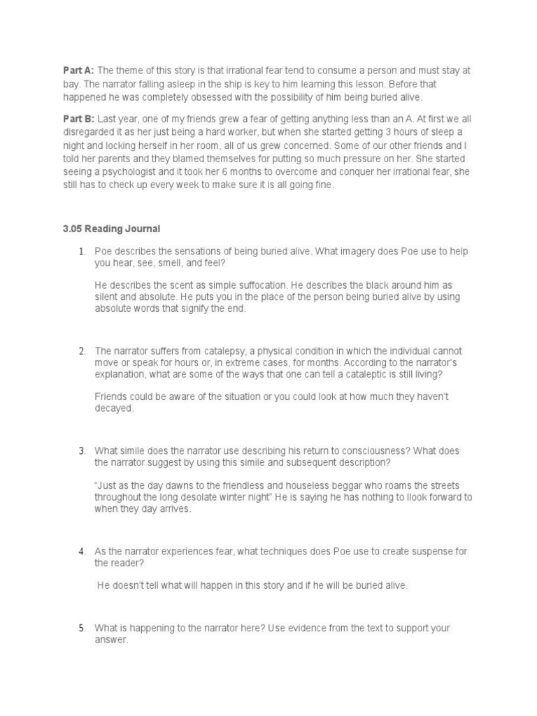 305 Reading Journal Questions | PDF | Narration | Cognitive Science