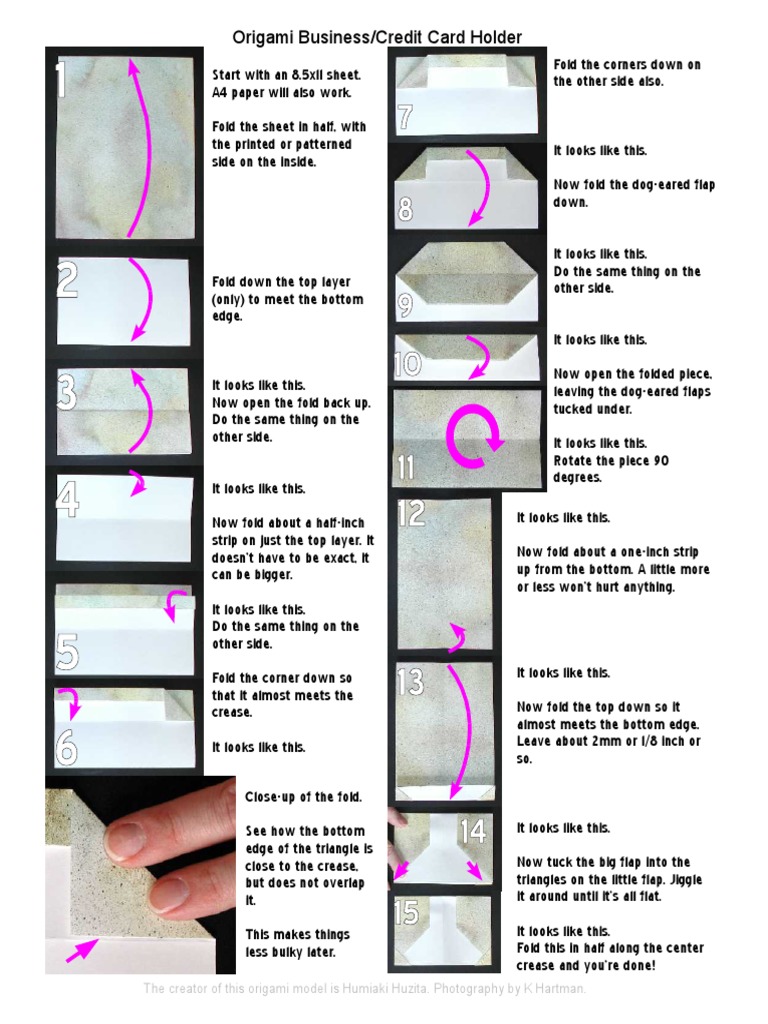 Origami Business Card Holder Instructions | PDF | Origami | Paper Art
