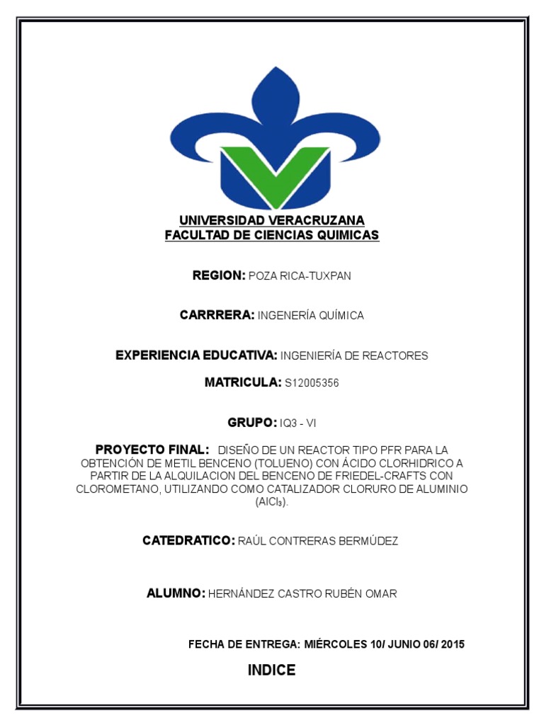 Diseño de Reactor Flujo Piston (PFR) | PDF | Reactor Quimico | Cinética ...