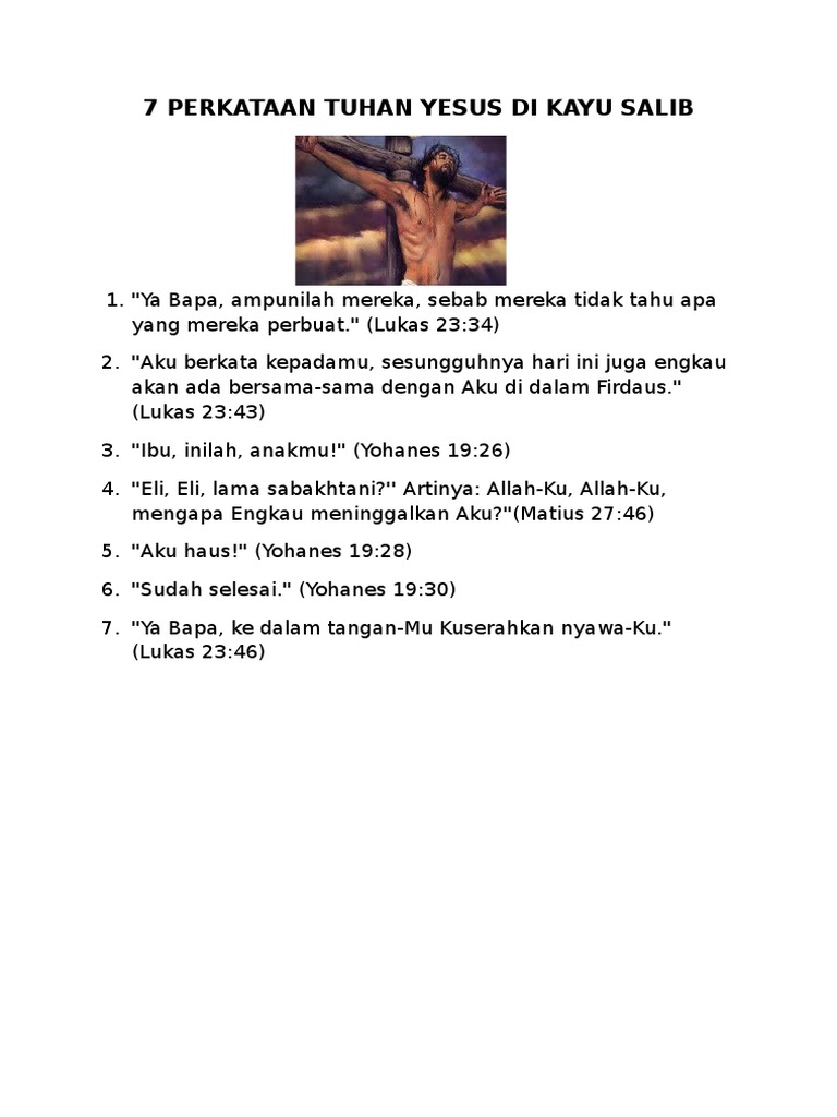7 Perkataan Tuhan Yesus Di Kayu Salib | PDF