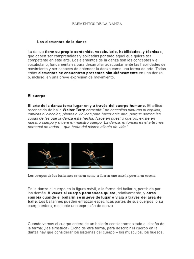 Elementos de La Danza | PDF | Bailes | Ritmo