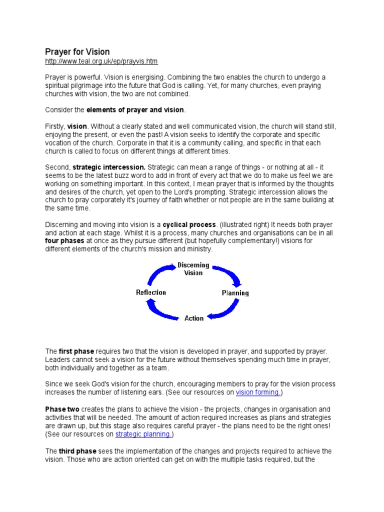 Prayer For Vision: Four Phases at Once As They Pursue Different (But ...