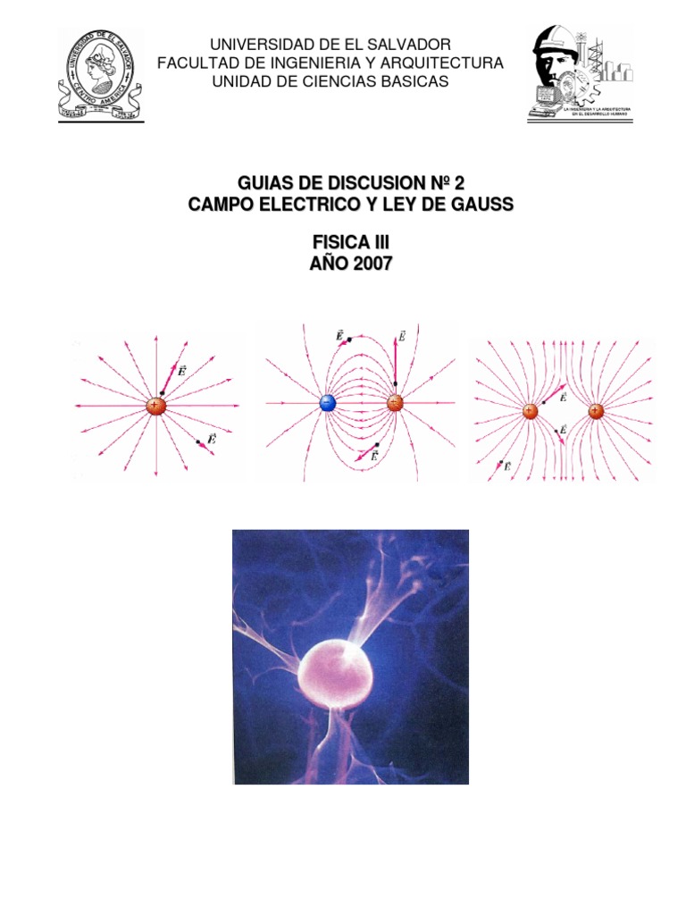 Guía: Campo Eléctrico y Ley de Gauss | PDF | Campo eléctrico | Electrón
