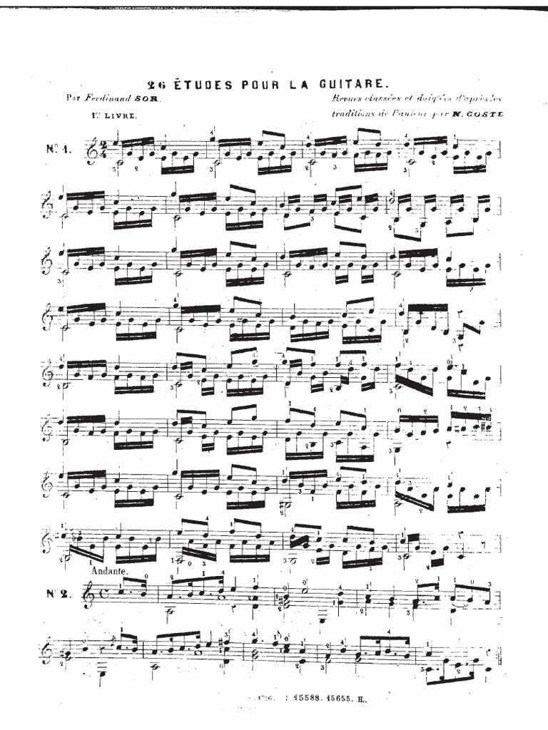 Sor - Coste - 26 Estudios | PDF