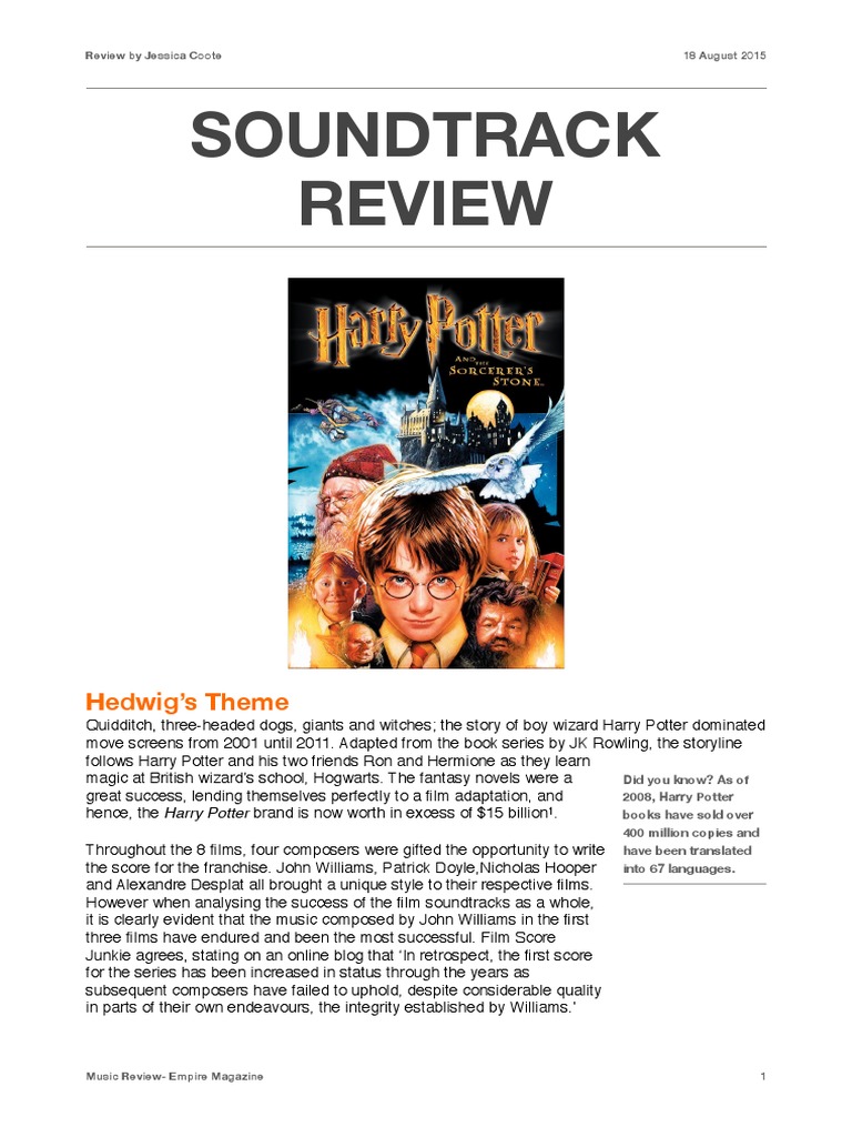 Review of Hedwigs Theme | Musical Instruments | Harry Potter