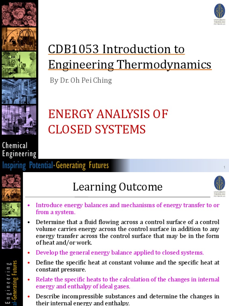 Chapter 4 Energy Analysis of Closed Systems | PDF | Heat Capacity | Enthalpy