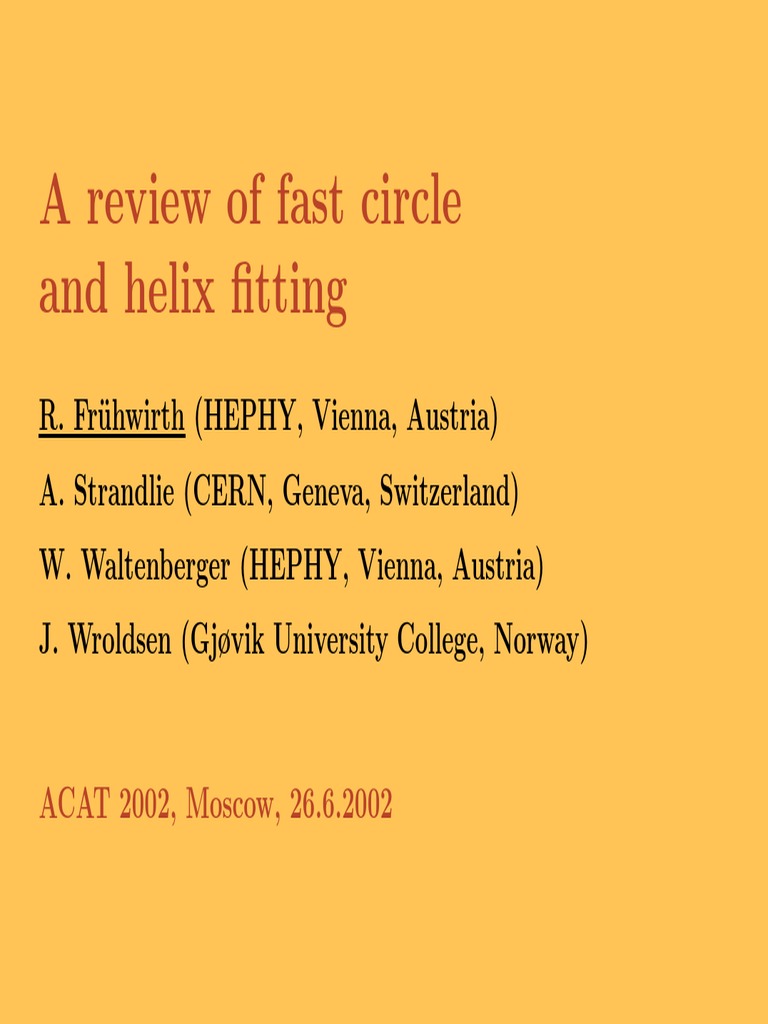 Circle Fitting Algorithm | PDF | Kalman Filter | Plane (Geometry)