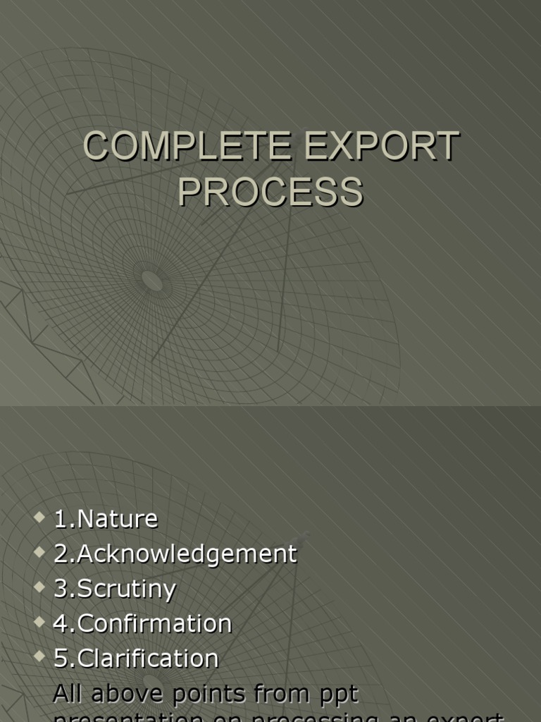 Complete Export Process | PDF | Supply Chain Management | Service ...
