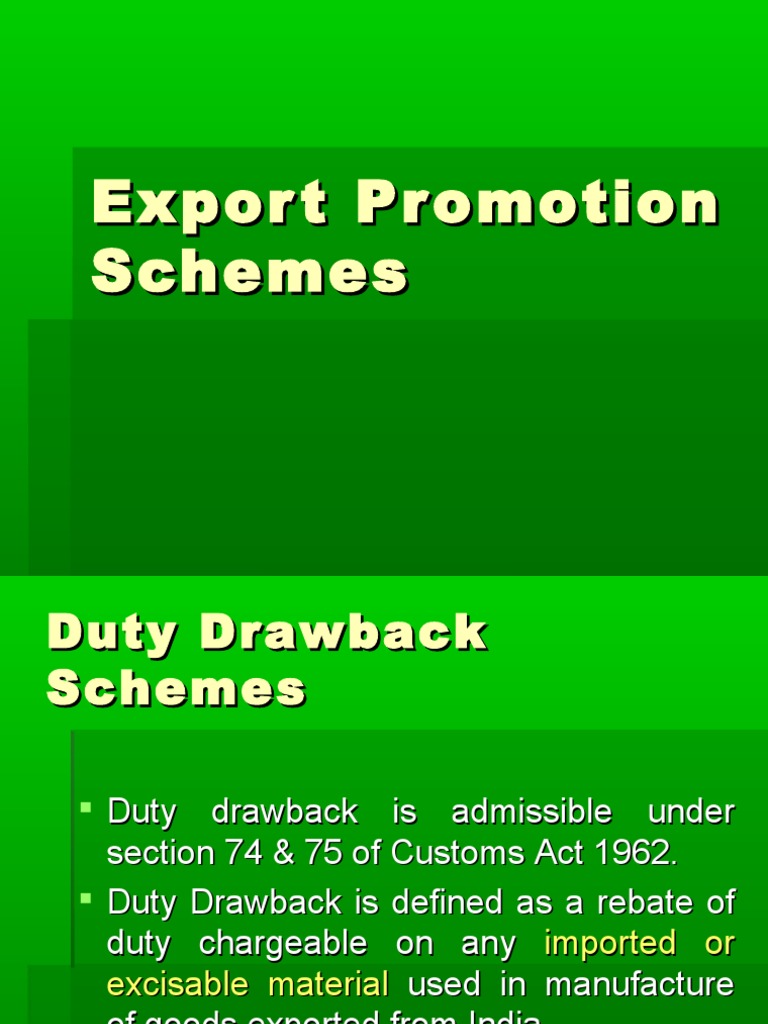 Export Promotion Schemes | PDF | International Business | Economies