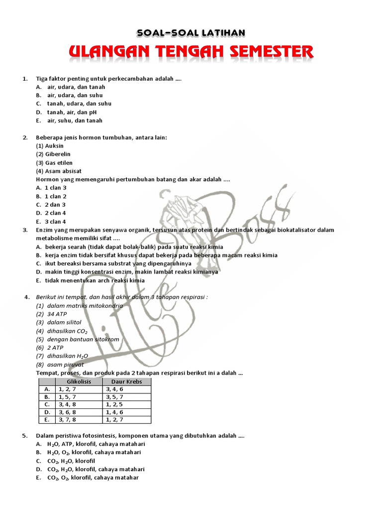 LATIHAN SOAL UTS-ganjil 2 | PDF | Metode & Bahan Ajar | Sains & Matematika