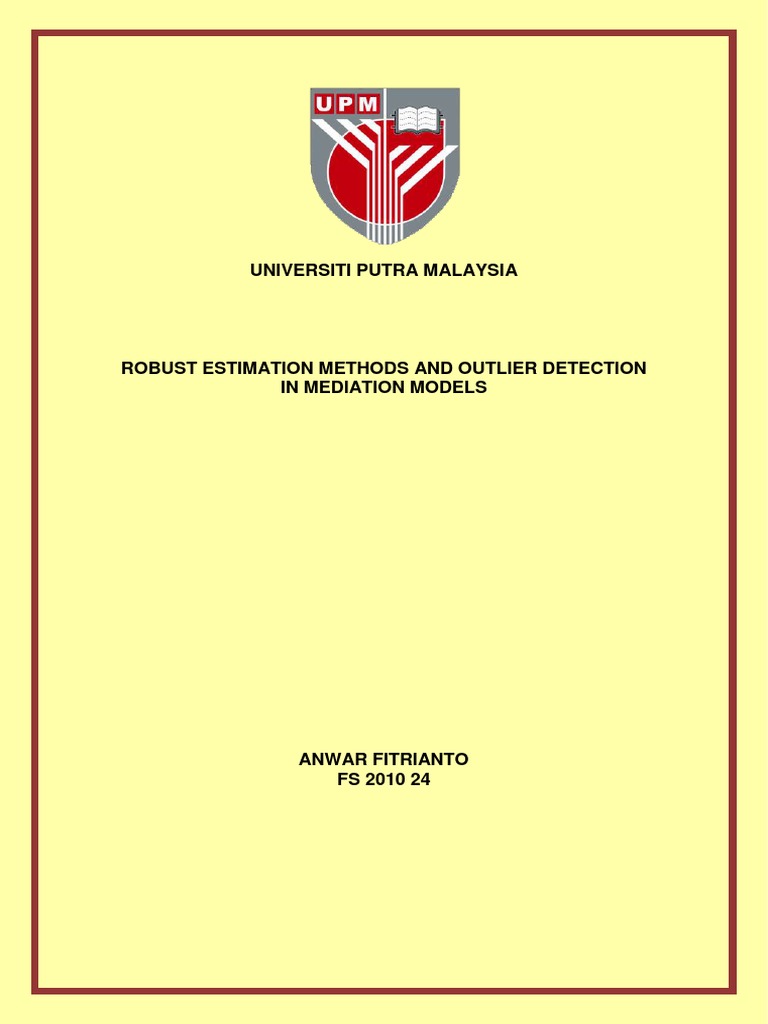 Robust Estimation Methods and Outlier Detection in Mediation Model | PDF | Robust Statistics ...